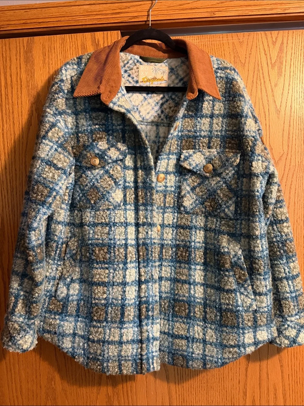 Roxy | Jackets & Coats | Roxy Overlander Plaid Jacket With Brown ...